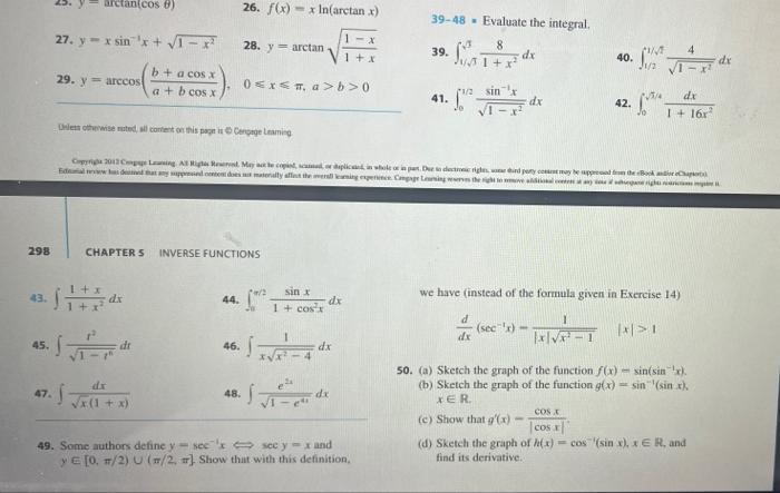 Solved 32-34 . Find the limit. 1 + x? 32. lim arccos 1 + 2x² | Chegg.com