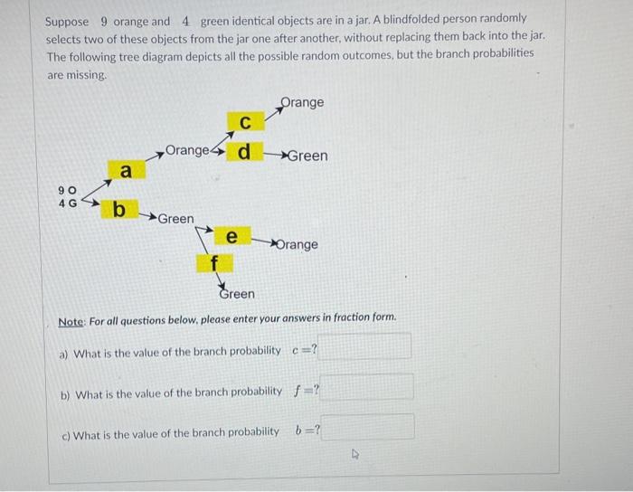 Solved Suppose 9 orange and 4 green identical objects are in | Chegg.com