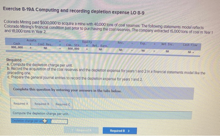 Solved Exercise 8-19A Computing and recording depletion | Chegg.com