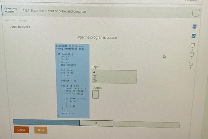 Solved Type the program's output Sump to level 1 Type the | Chegg.com Solved Type the program's output Sump to level 1 Type the | Chegg.com