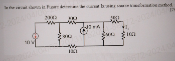 Solved In the circuit shown in Figure determine the current | Chegg.com