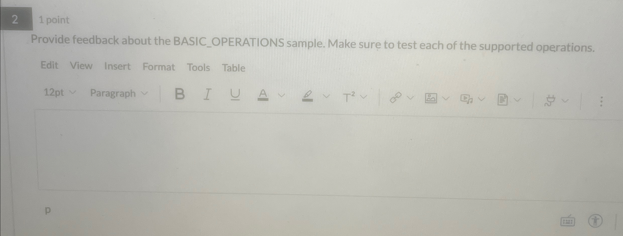 Solved 21 ﻿pointProvide feedback about the BASIC_OPERATIONS | Chegg.com