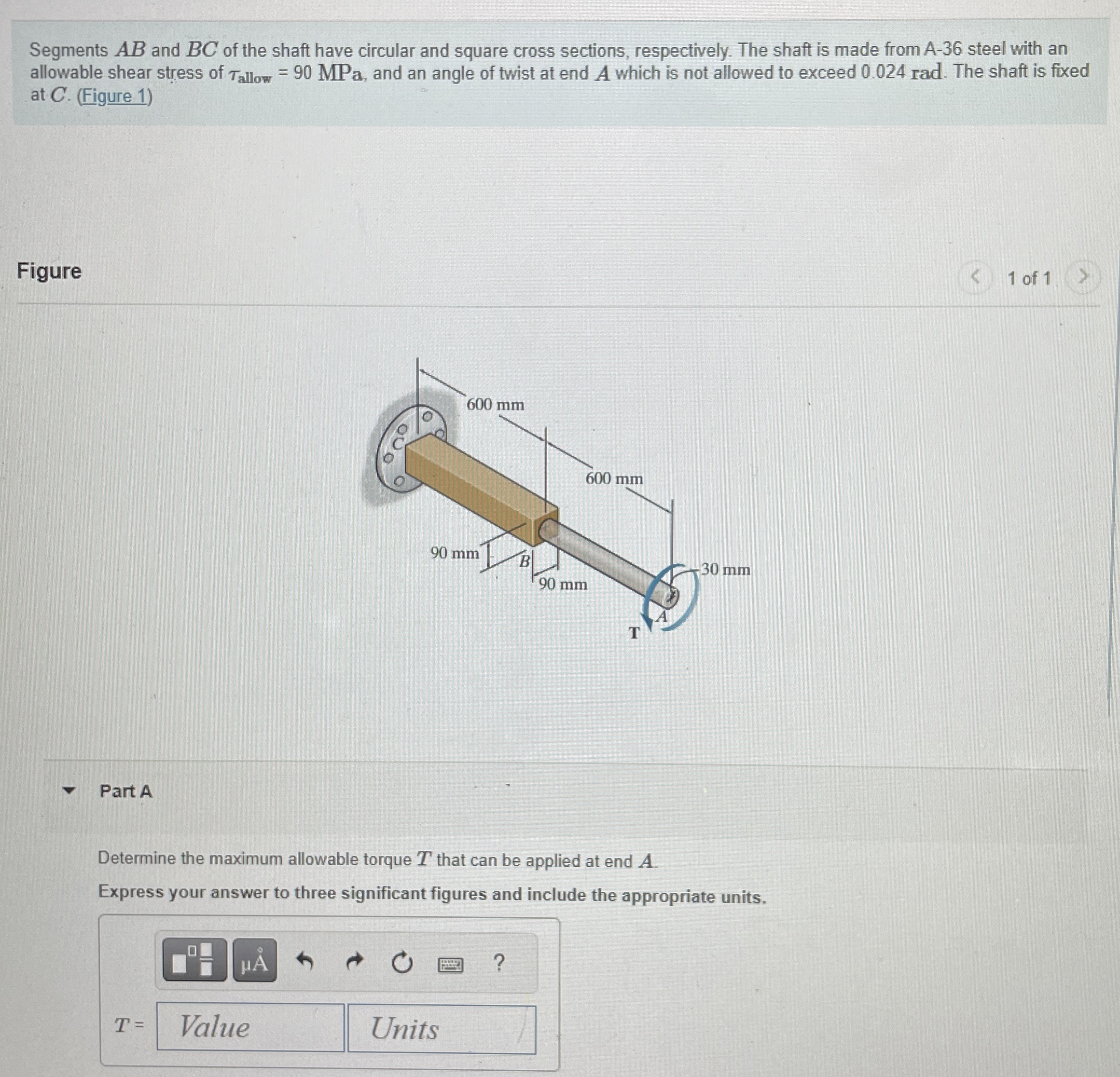 Solved Segments AB ﻿and BC ﻿of the shaft have circular and | Chegg.com