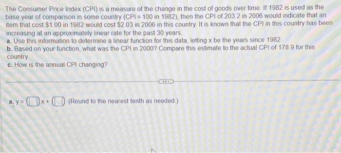 Solved The Consumer Price Index (CPI) is a measure of the | Chegg.com