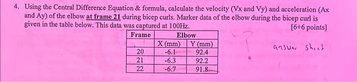 Solved Using the Central Difference Equation \& formula, | Chegg.com