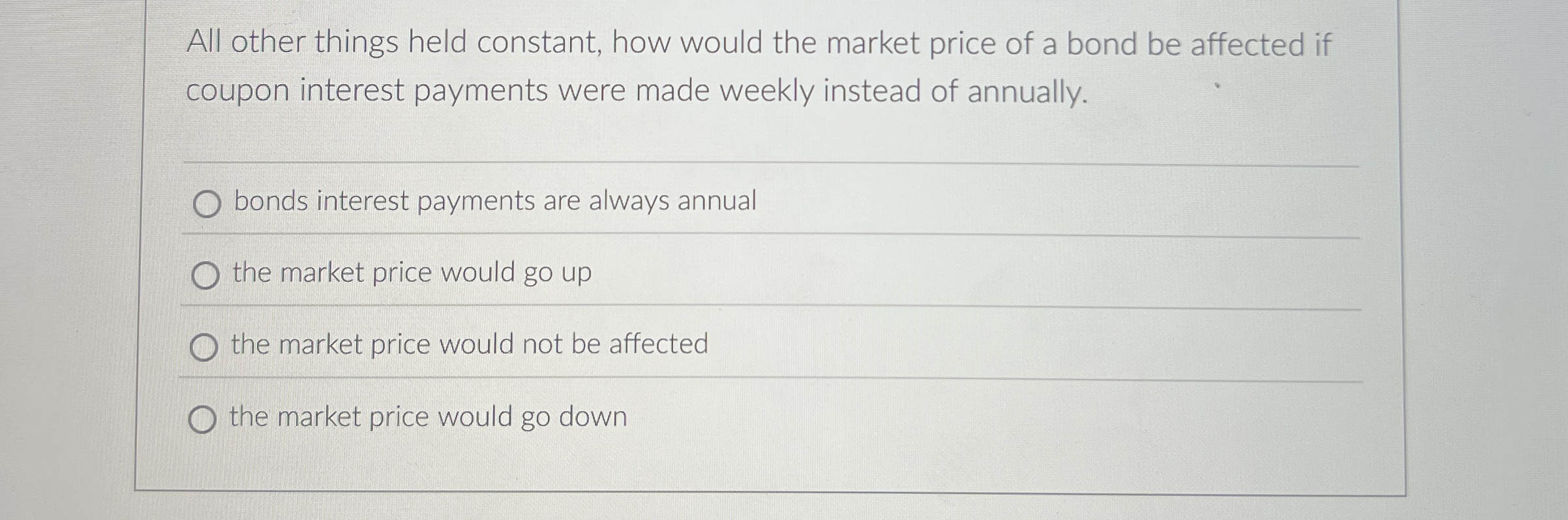 Solved All other things held constant, how would the market | Chegg.com