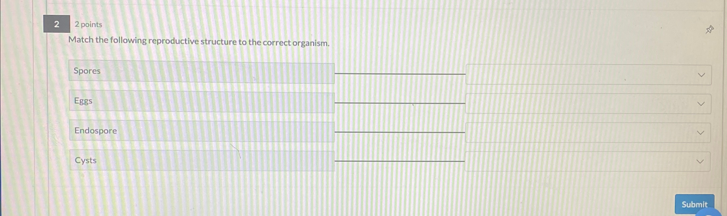 Solved 22 ﻿pointsMatch the following reproductive structure | Chegg.com