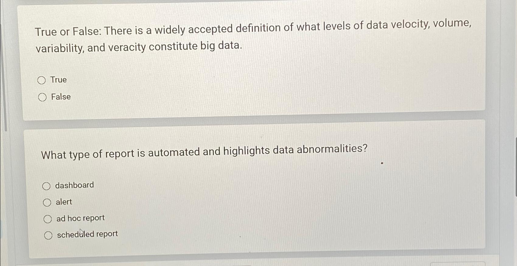 Solved True or False: There is a widely accepted definition | Chegg.com