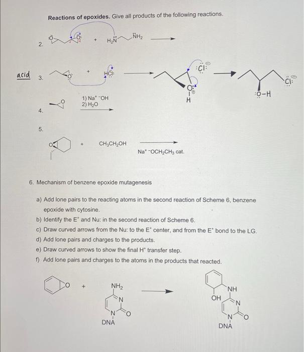 Solved Reactions of epoxides. Give all products of the | Chegg.com