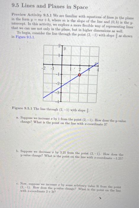 Solved 9.5 Lines and Planes in Space Preview Activity 9.5.1 | Chegg.com