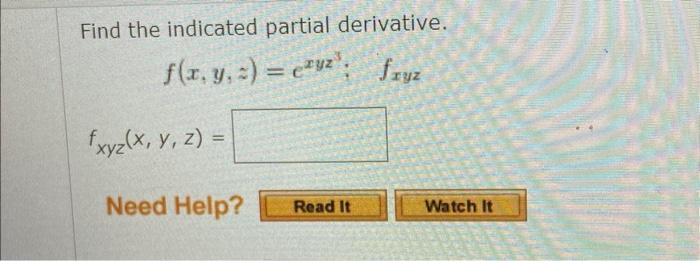 Solved Find the indicated partial derivative. | Chegg.com