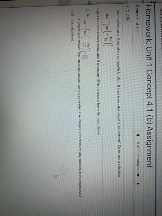 Solved Homework Unit 1 Concept 4 1 B Assignment Score 0