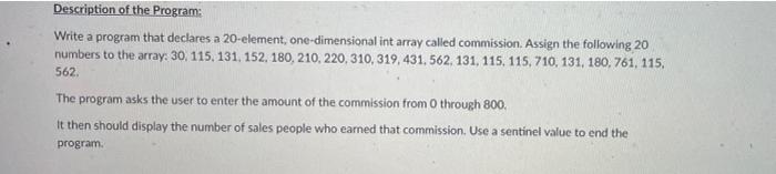 [solved] C Description Of The Program Write A Program Th