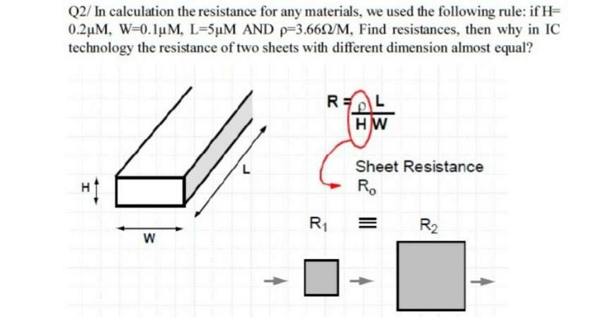 Solved Q2/ In calculation the resistance for any materials, | Chegg.com