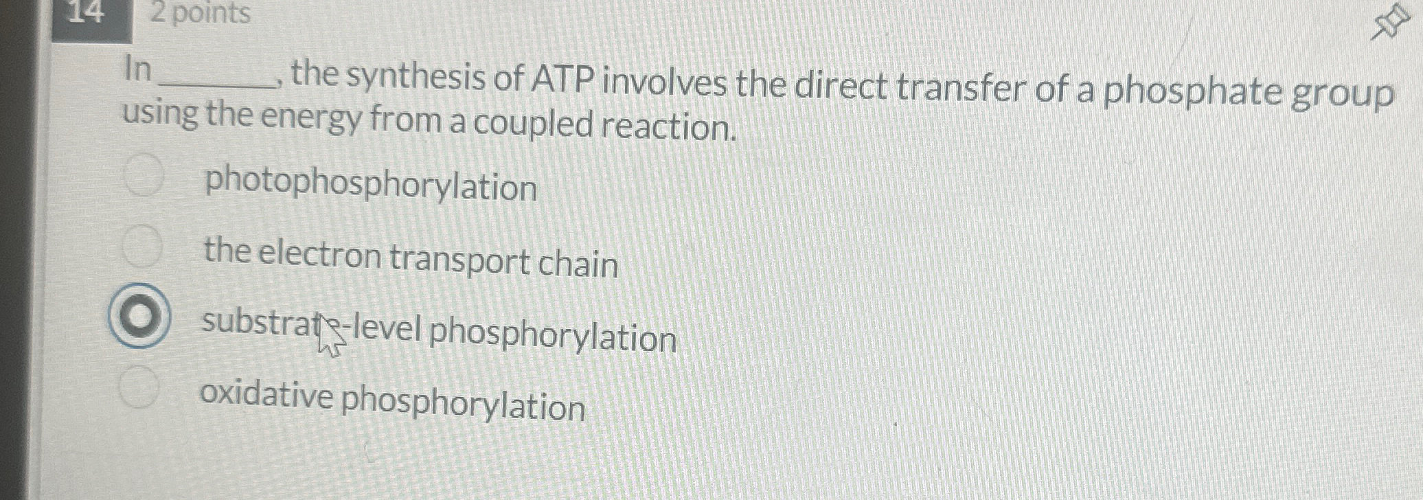 Solved 2 ﻿pointsln ﻿the synthesis of ATP involves the | Chegg.com