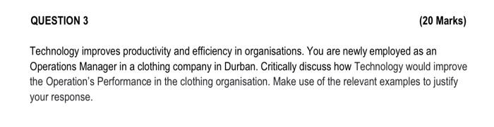 Solved Technology improves productivity and efficiency in | Chegg.com