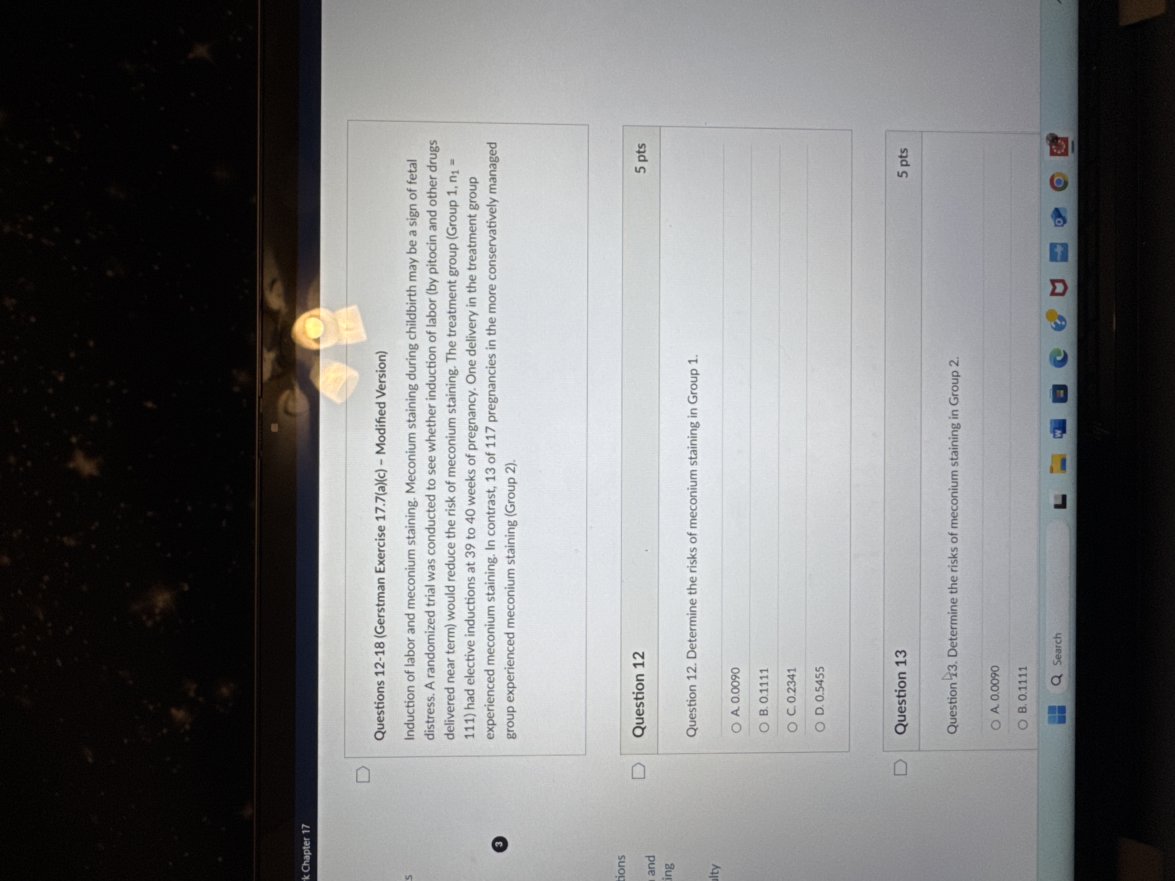 Solved Questions 12-18 (Gerstman Exercise 17.7(a)(c) - | Chegg.com