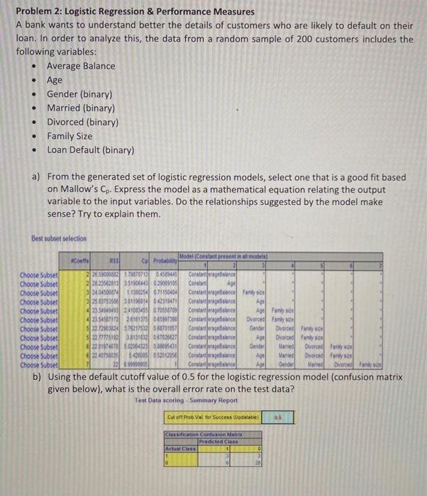 Solved Best subset selectionProblem 2: Logistic Regression | Chegg.com