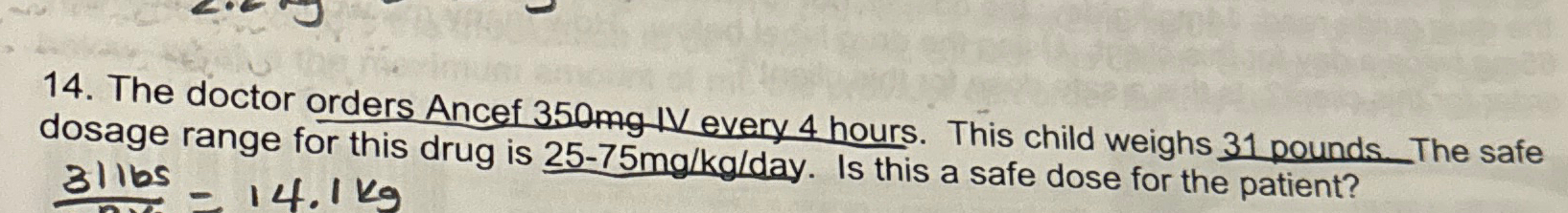Solved The doctor orders Ancef 350mg IV every 4 ﻿hours. This | Chegg.com