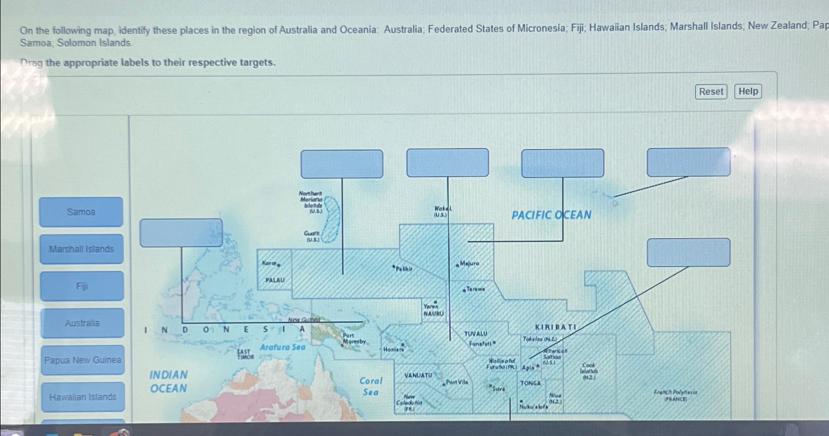 Solved On the following map, identify these places in the | Chegg.com