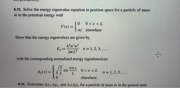 Solved CU POLUOH. 6.13. Solve the energy eigenvalue equation | Chegg.com
