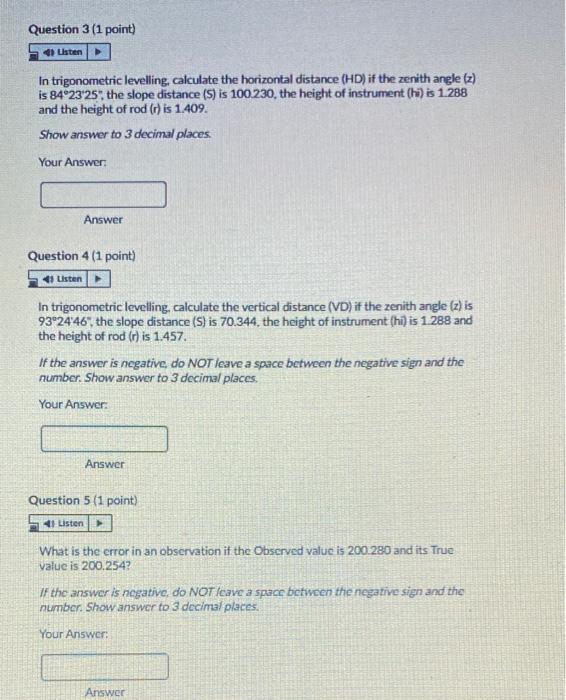 Solved Question 3 (1 point) listen) In trigonometric | Chegg.com