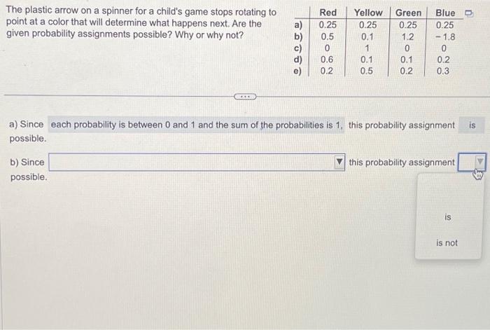 Solved The plastic arrow on a spinner for a child's game | Chegg.com