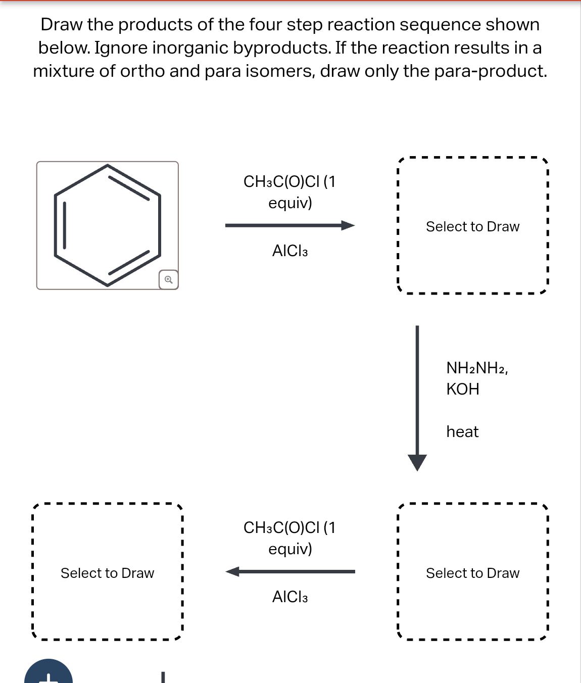 Solved Draw the products of the four step reaction sequence | Chegg.com