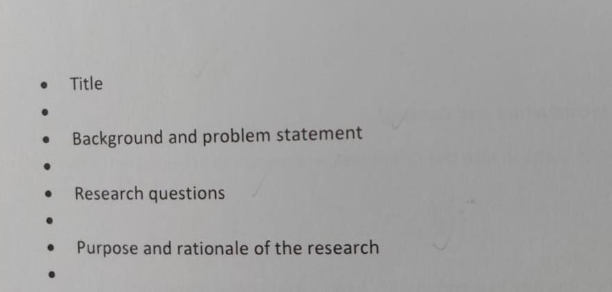 - Title - Background and problem statement - Research | Chegg.com