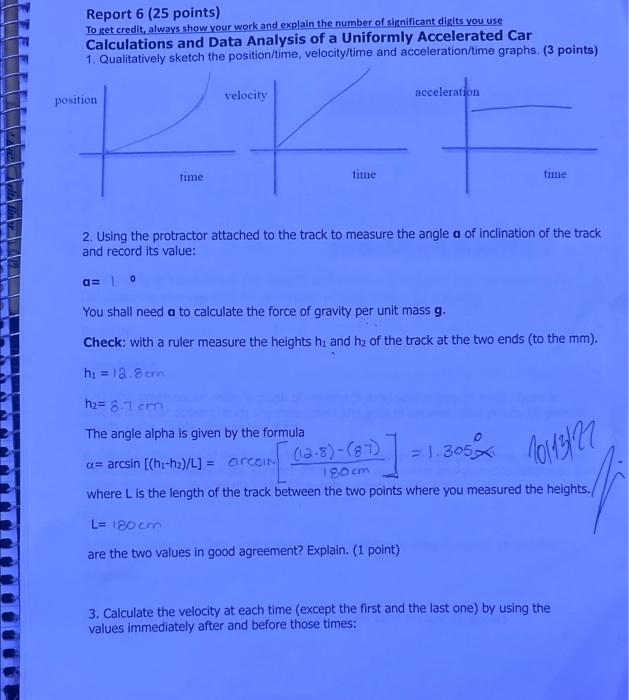 Report 6 ( 25 points) To get credit, always show your | Chegg.com