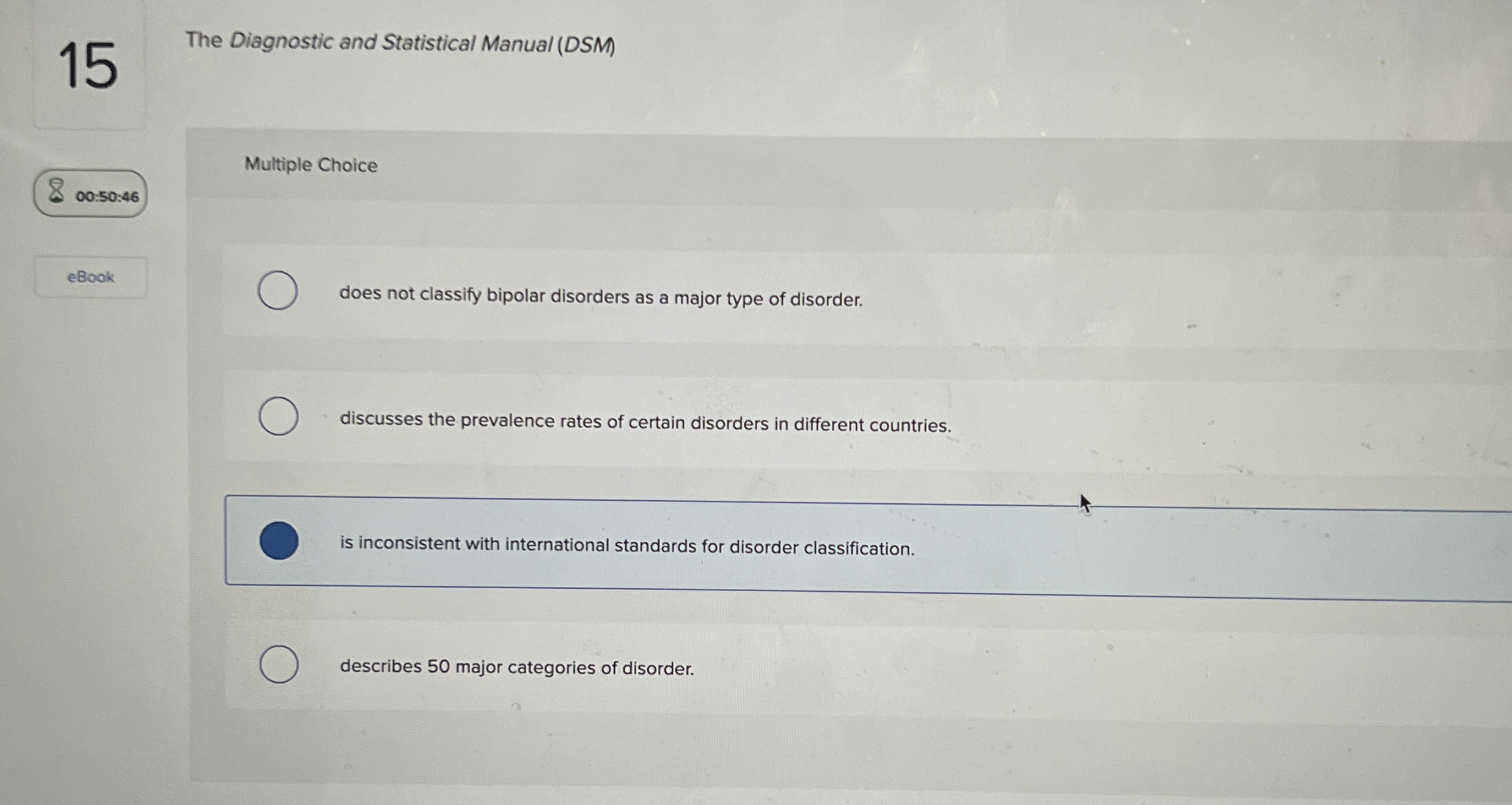 Solved 15 ﻿The Diagnostic and Statistical Manual | Chegg.com