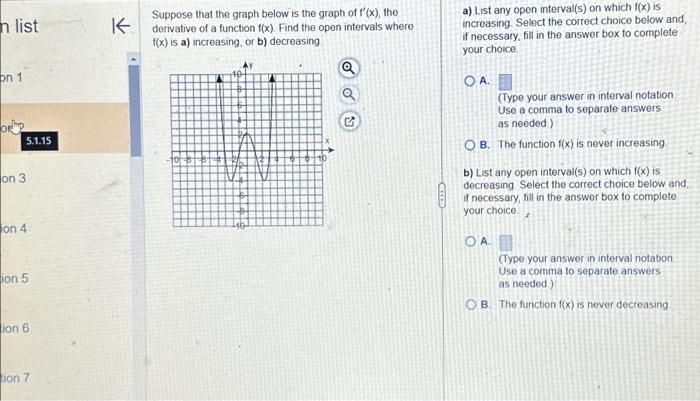 Solved Sist Suppose that the graph below is the graph of | Chegg.com