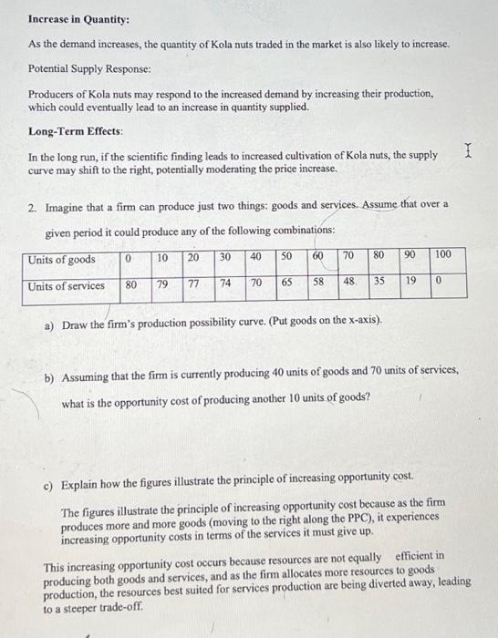 Solved Increase in Quantity: As the demand increases, the | Chegg.com