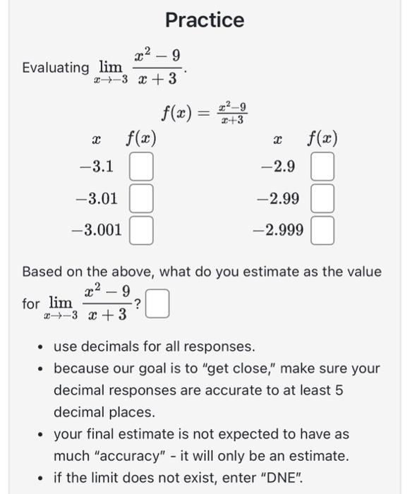 Solved Practice Evaluating limx→6x−67 \begin{tabular}{cccc} | Chegg.com