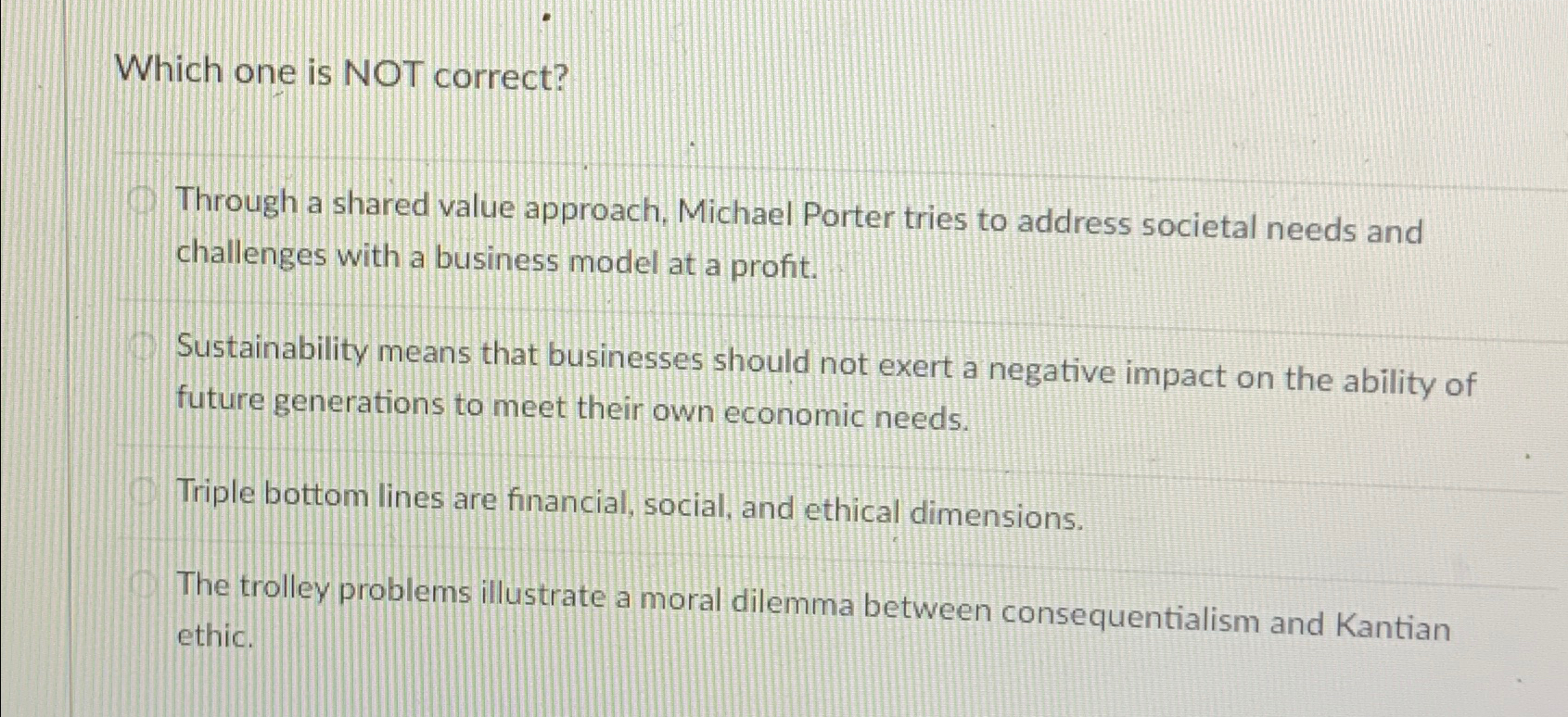 Solved Which one is NOT correct?Through a shared value | Chegg.com