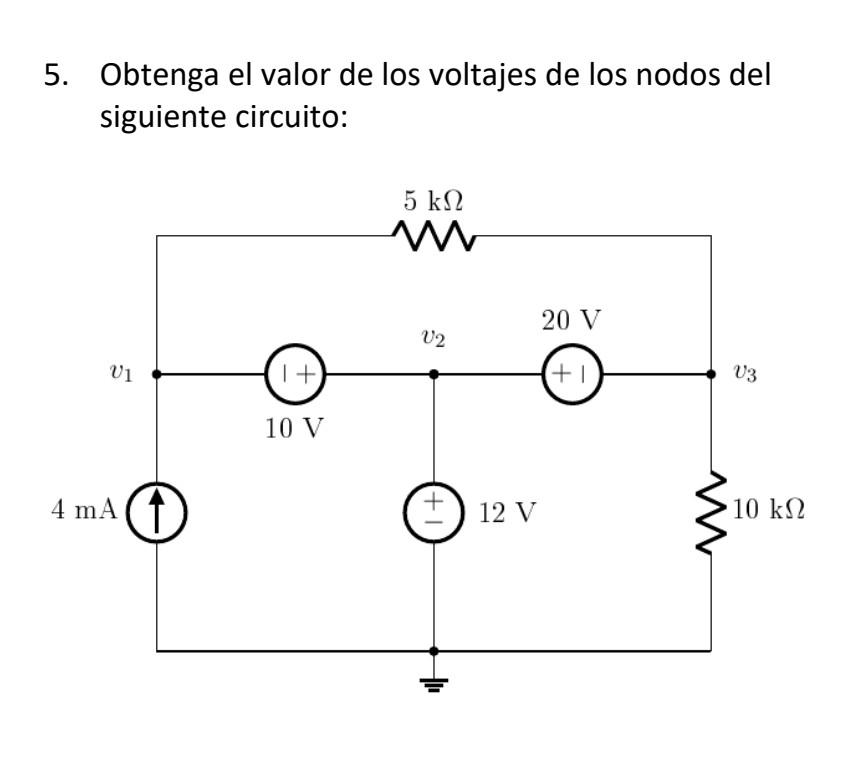 Solved Determine los voltajes nodales en el circuito | Chegg.com