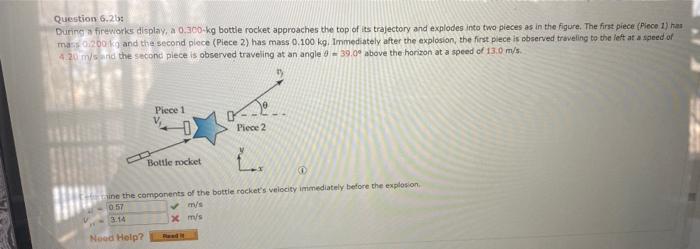 Question 6.2 in: Two biocks side on an colision | Chegg.com