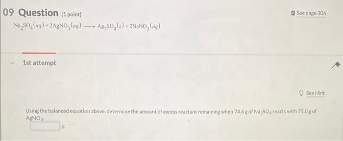 Solved Na2SO4(aq)+2AgNO3(aq) Ag2SO4(s)+2NaNO3(aq) 1st | Chegg.com