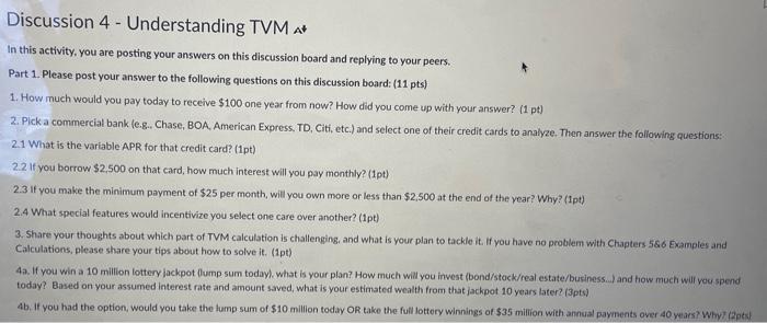 Solved Discussion 4 - Understanding TVM At In this activity, | Chegg.com