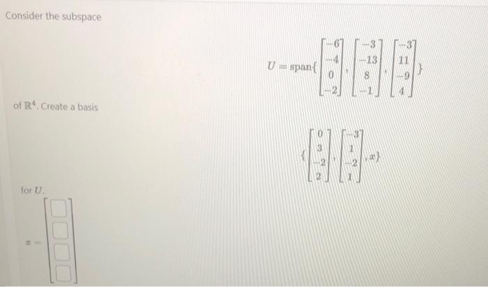 Solved Consider the subspace | Chegg.com