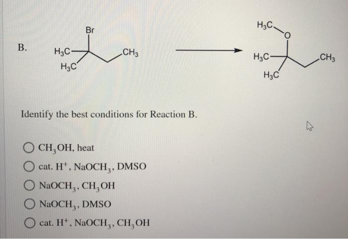 Solved Select the best conditions for the reactions. CH3 CH | Chegg.com