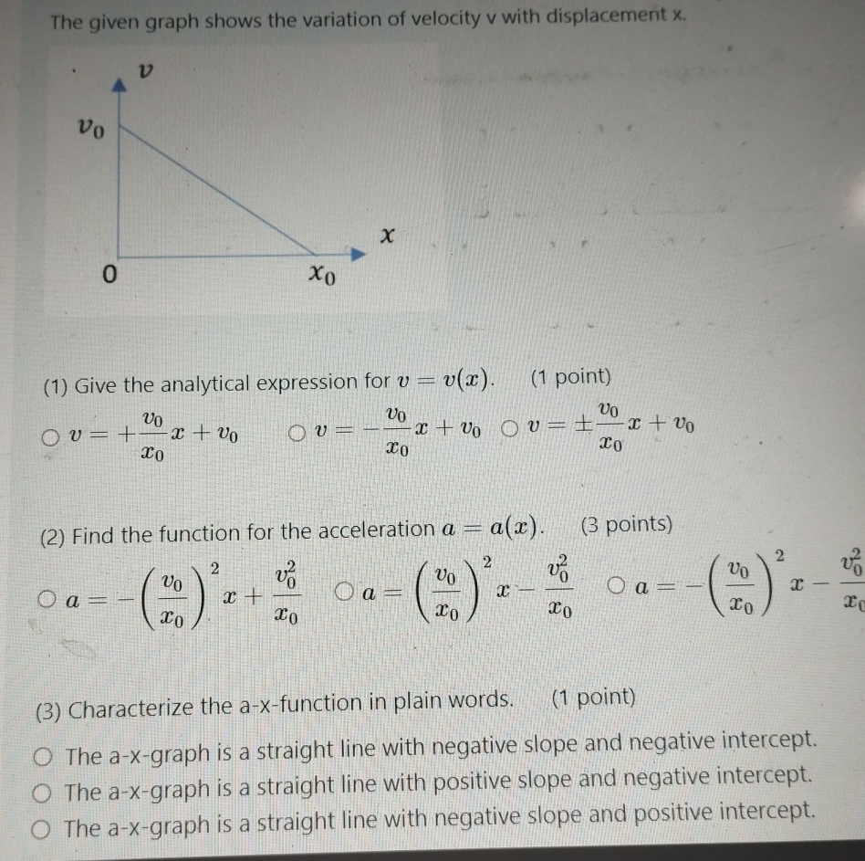Solved The given graph shows the variation of velocity v | Chegg.com