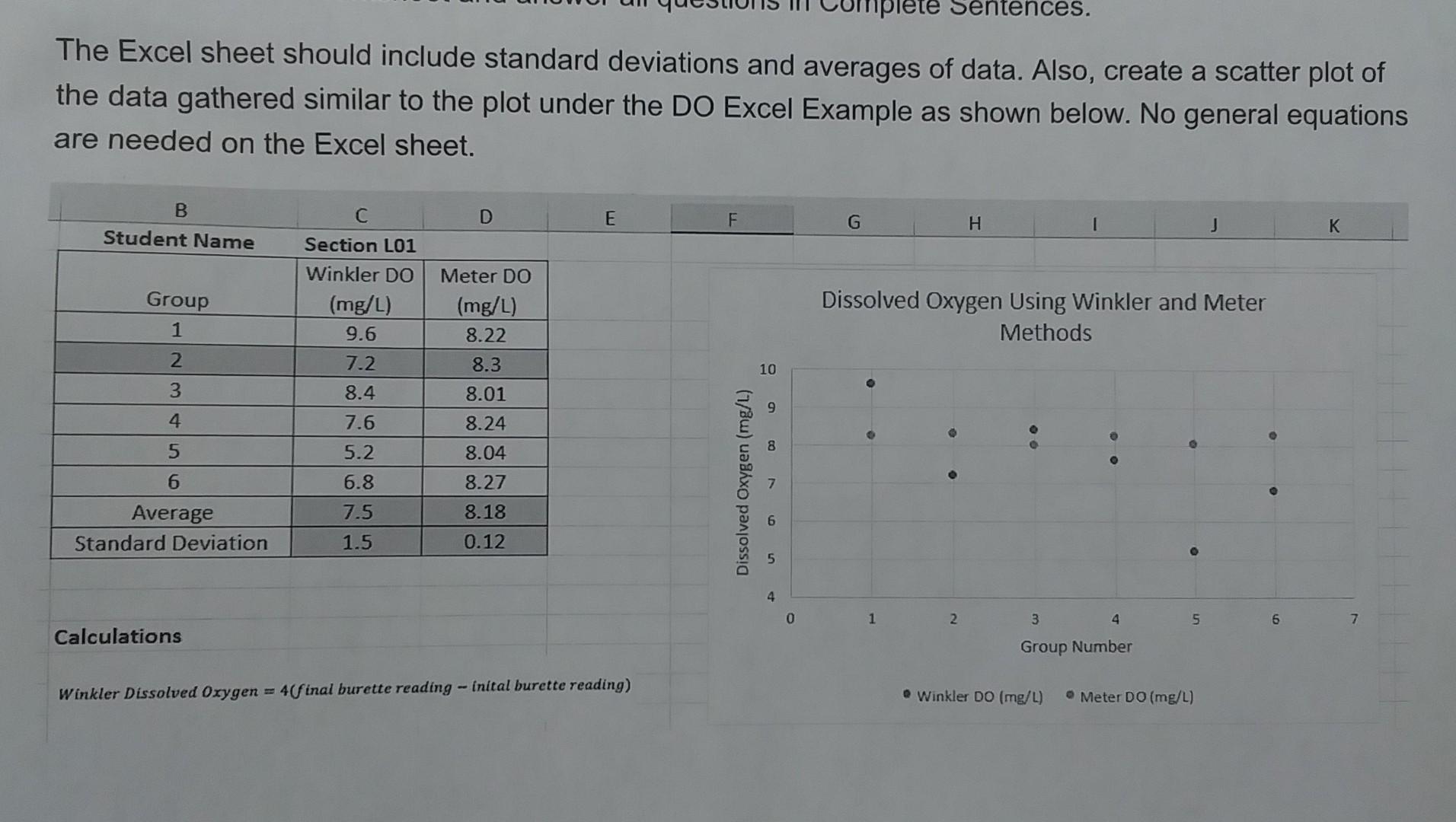 Solved The Excel sheet should include standard deviations | Chegg.com