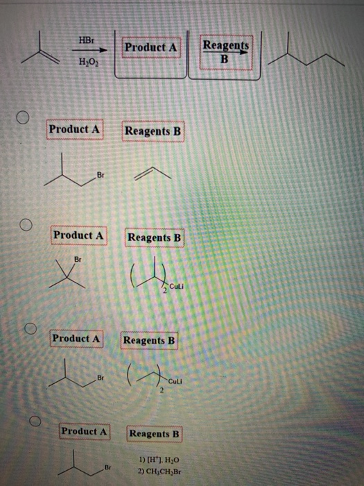 Solved Product A | Reagents HO Product A DU } Reagents B | Chegg.com
