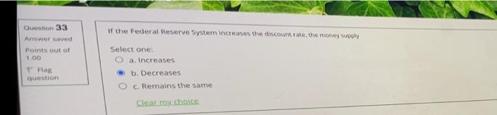 Solved Clear my choice | Chegg.com