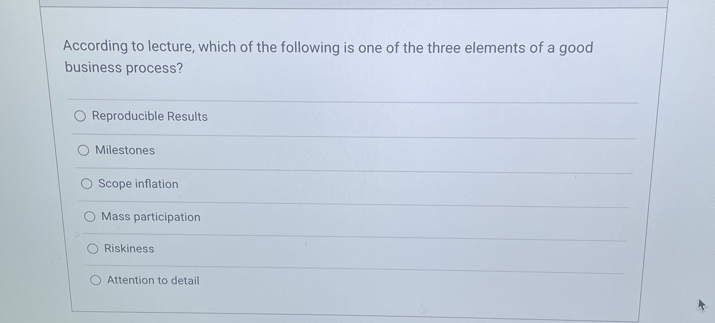 Solved According to lecture, which of the following is one | Chegg.com
