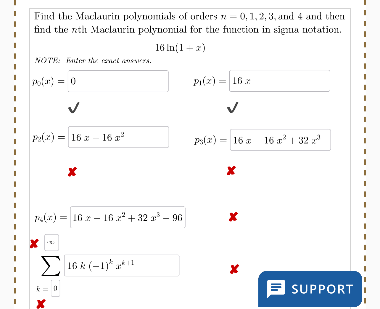 Solved Find the Maclaurin polynomials of orders n=0,1,2,3, | Chegg.com