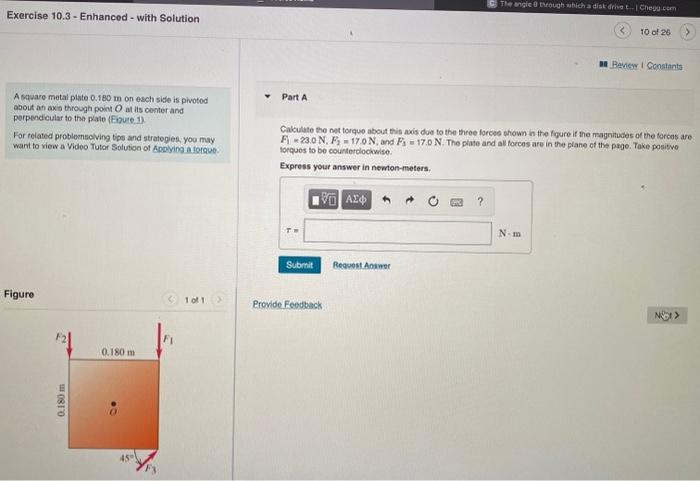 Solved Calculate the net torque about point O for the two | Chegg.com