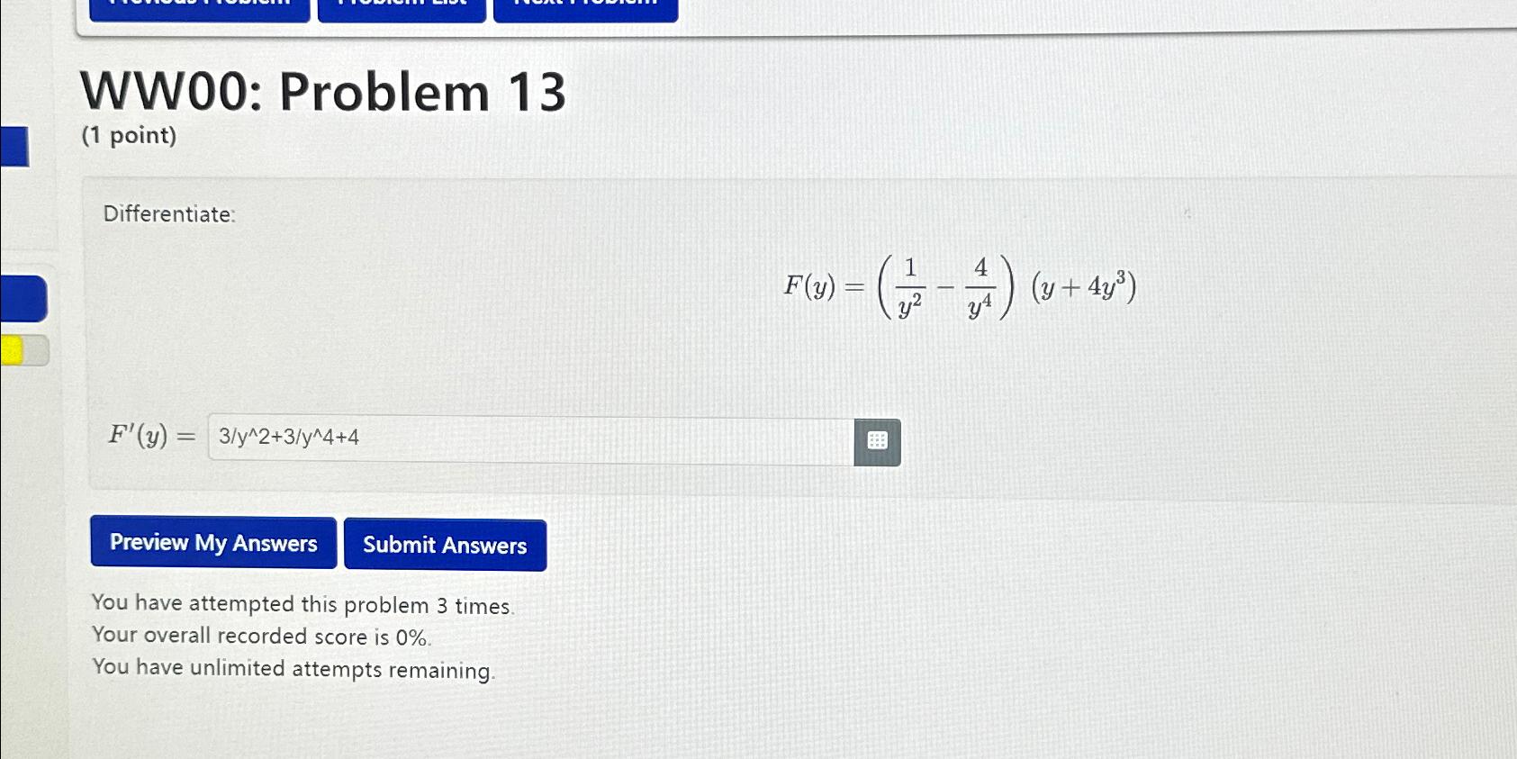 Solved WW00: Problem 13(1 | Chegg.com