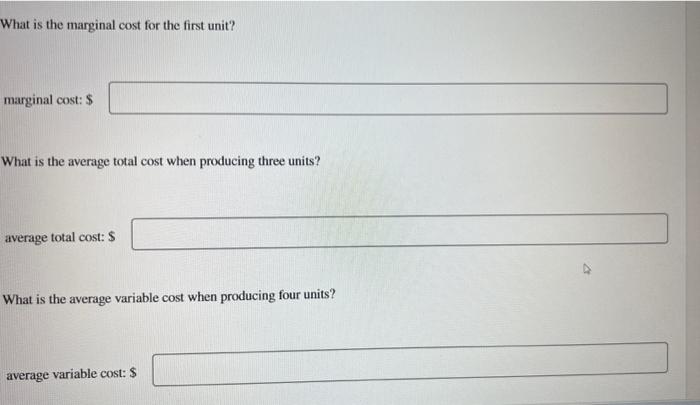 Solved Use your knowledge of cost functions to calculate the | Chegg.com